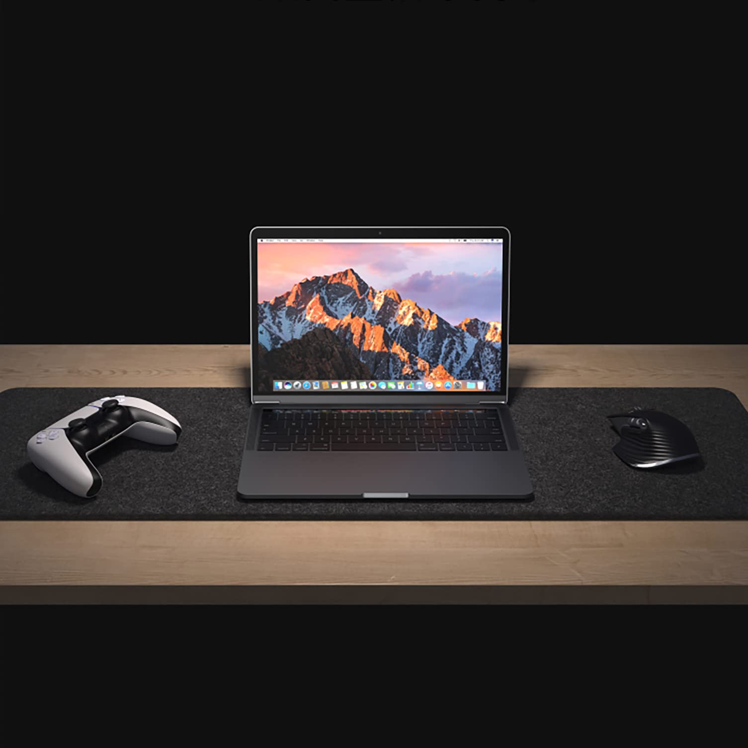 Large Felt Desk Pad | Computer Mat for Desk(36x12Inches)|Desk Mat for Keyboard and Mouse|Dark Grey