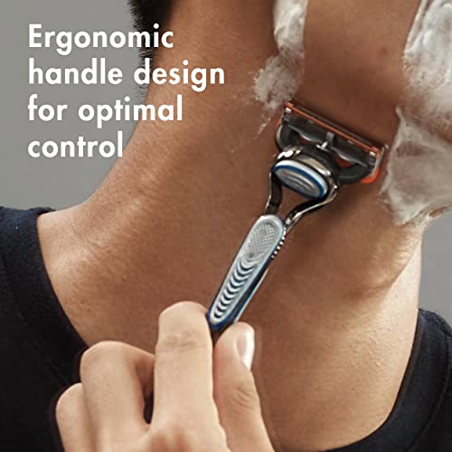 Gillette Fusion5 Razors for Men, 1 Gillette Razor, 4 Razor Blade Refills, Lubrastrip for a More Comfortable Shave