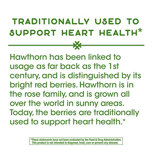 Nature's Way Premium Herbal Hawthorn Berries 1,530 mg per Serving, 180 Vegetarian Capsules (2 Pack)