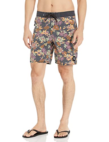 Quiksilver Men's Standard Surfsilk Washed 18 Boardshort Swim Trunk Bathing Suit, Iron Gate, 28