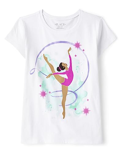 The Children's Place,Short Sleeve Graphic T-Shirt,White,Large (10/12)