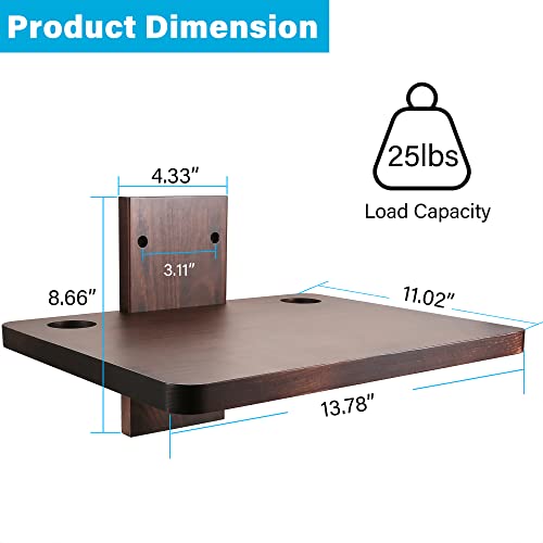Siondoux Wooden Floating Shelf, 1 Shelf, Entertainment Center for Projector, PS5, DVD Player, Game Console, Cable Box, 20lbs Capacity