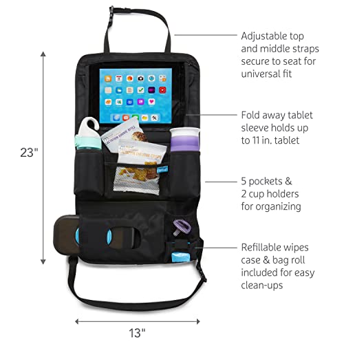 Munchkin® Brica® Car Backseat Organizer™ with Tablet Holder and Wipes Case, Black