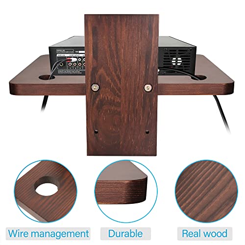 Siondoux Wooden Floating Shelf, 1 Shelf, Entertainment Center for Projector, PS5, DVD Player, Game Console, Cable Box, 20lbs Capacity