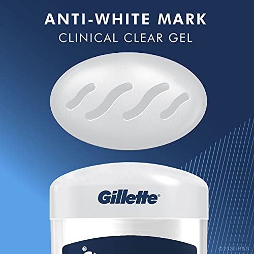 Gillette Clinical Strength Clear Gel Men's Antiperspirant and Deodorant, 72-Hour Sweat Protection, Cool Wave, #1 Clinical Brand For Men, 1.6 oz (Pack of 3)