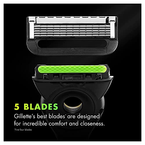Gillette Razor for Men with Exfoliating Bar Gold Edition by GilletteLabs, Includes 1 Handle, 3 Razor Blade Refills, 1 Travel Case, 1 Premium Magnetic Stand