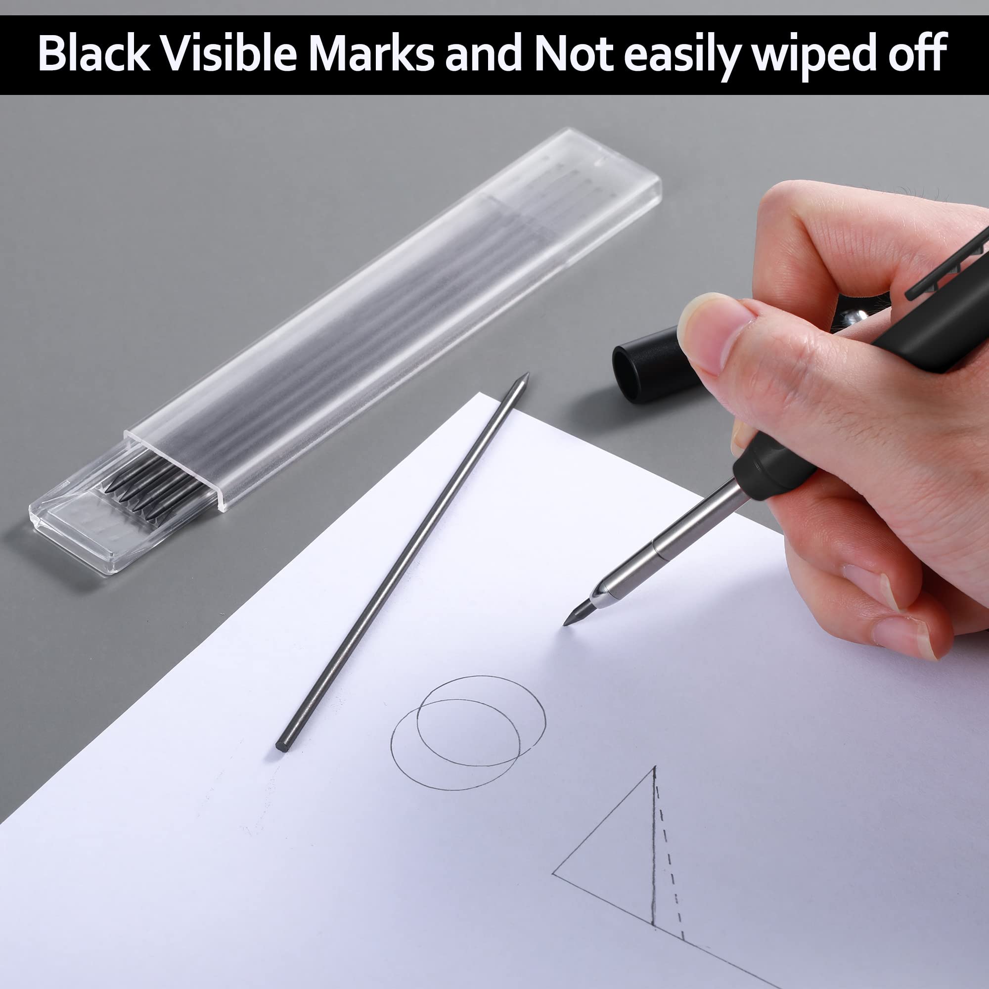 Hiboom 24 Pieces 2.8mm HB Refill for Carpenter Pencil, Study Long Lasting Pencil for Mechanical Pencil Woodworking Construction (Black)