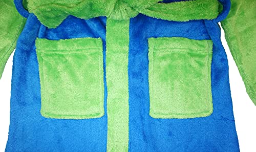 Super Mario Little/Big Boys' Soft Hooded Fleece Sleepwear Bathrobe - Plush Robe for Kids, Luigi, 8