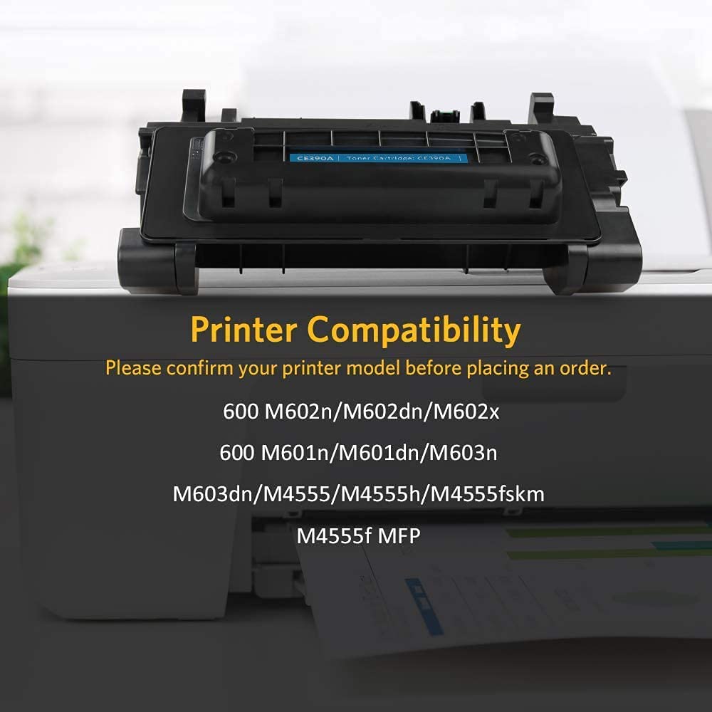 v4ink Compatible CE390A Toner Cartridge Replacement for HP 90A CE390A CC364A Work with Laserjet Enterprise 600 M601 M602 M603 Series, M4555 Series, P4014 P4015 P4515 Series, 1-Pack