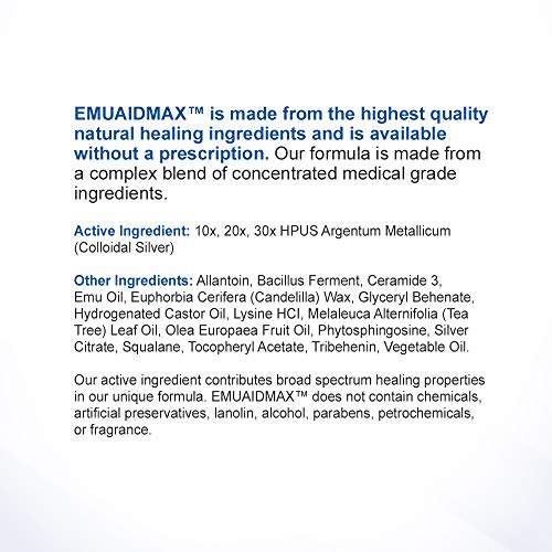 emuaid EMUAIDMAX Ointment 2oz - Eczema Cream. Maximum Strength Treatment. Use Max Strength for Athletes Foot, Psoriasis, Jock Itch, Anti Itch, Rash, Shingles and Skin Yeast Infection.