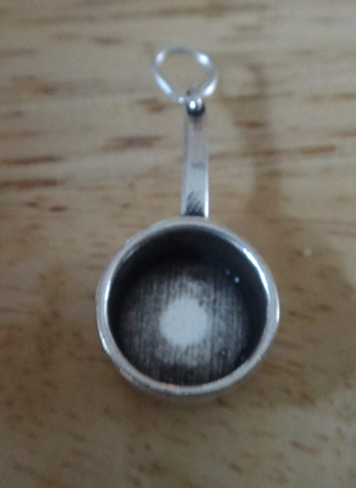 Sterling Silver 3-D Sauce Pan Charm Cooking Pot Pendant Bracelet Jewelry - Charm Crazy