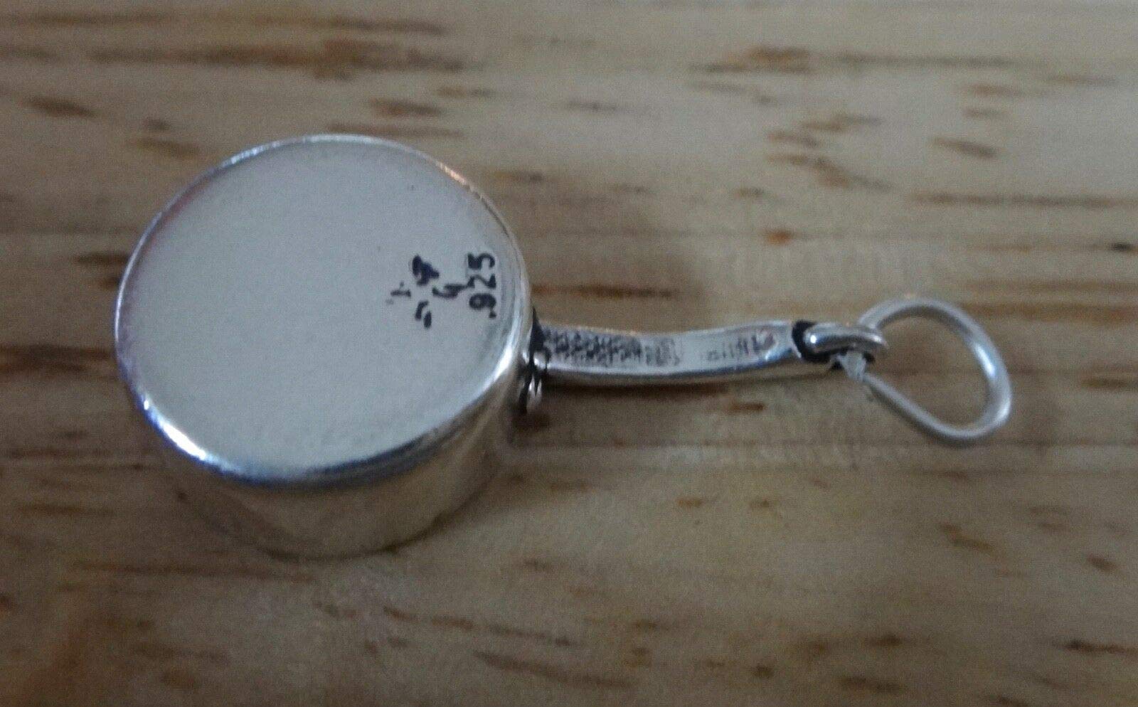 Sterling Silver 3-D Sauce Pan Charm Cooking Pot Pendant Bracelet Jewelry - Charm Crazy