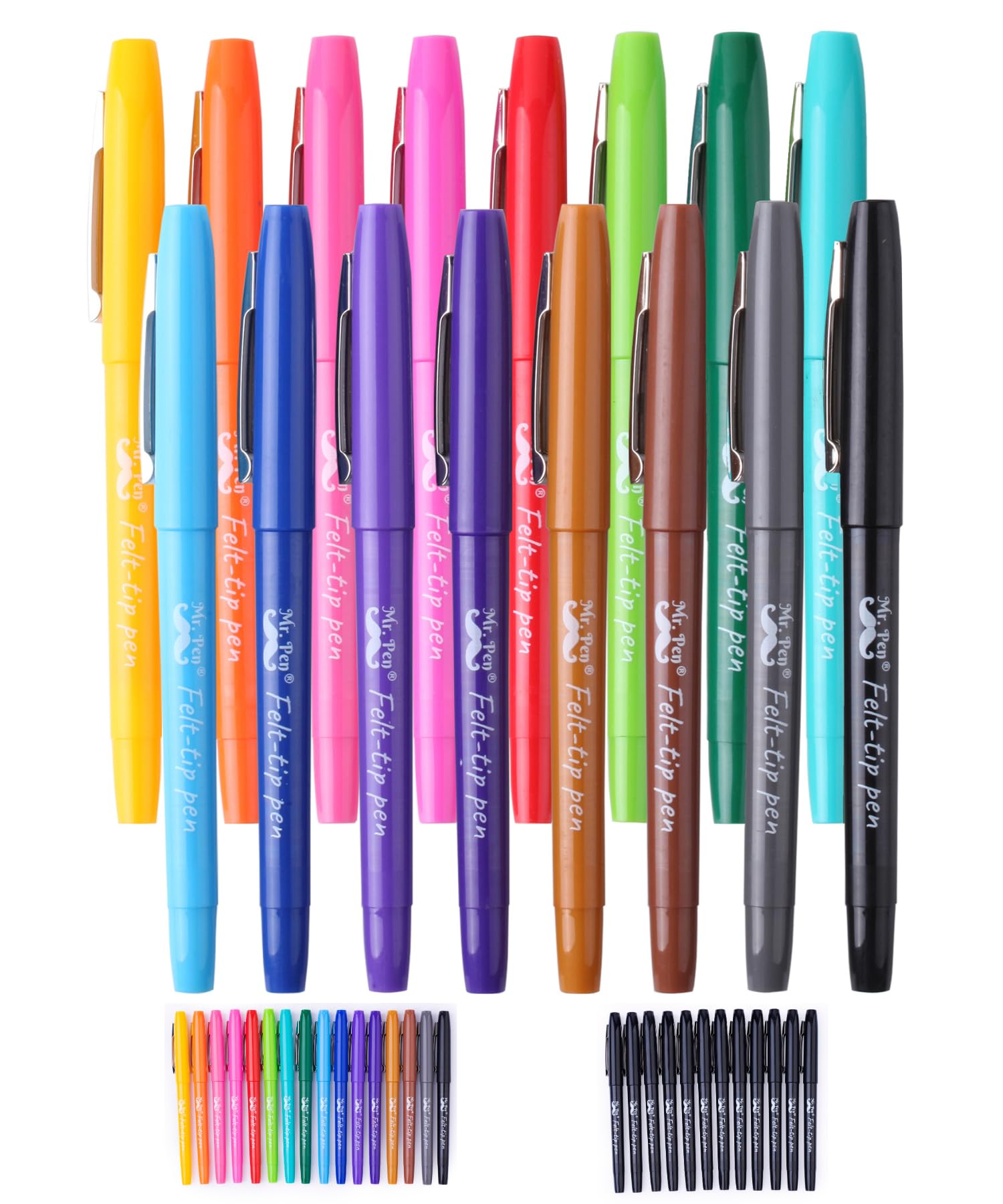 Mr. Pen- Felt Tip Pens, 16 Pack, Colored Felt Tip Pens, Marker Pens, Felt Pens, Felt Tip Markers, Felt Markers, Felt Tip Pens Assorted Colors, Felt Tip Marker Pens, Felt Tip Pens Fine Point