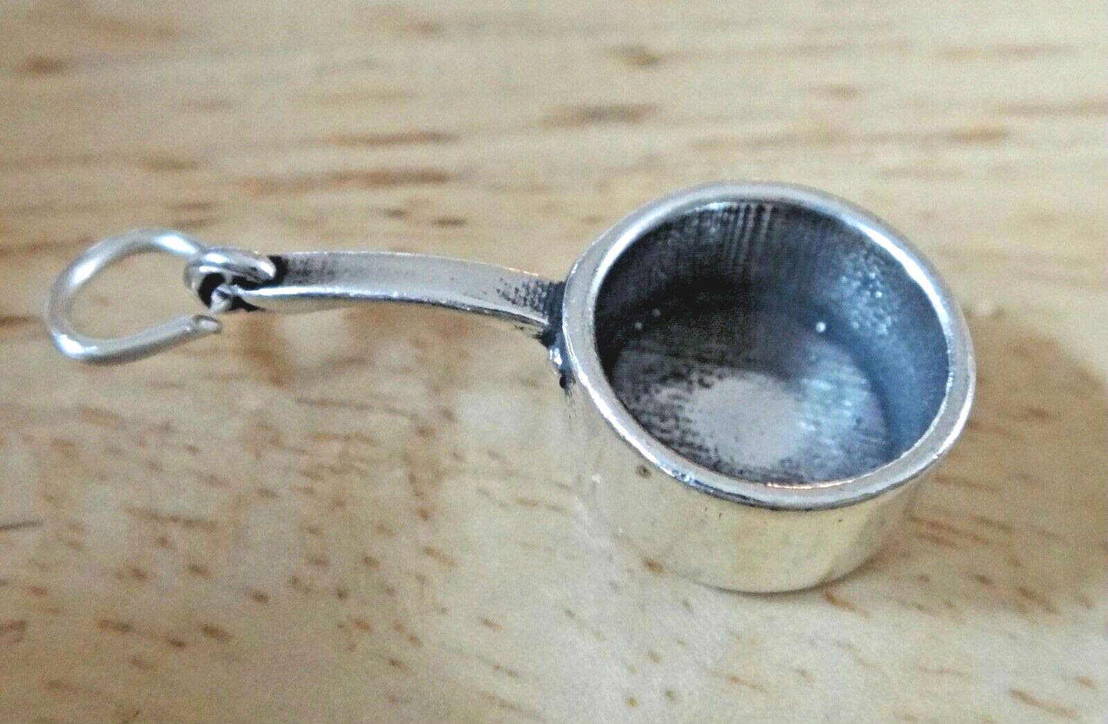 Sterling Silver 3-D Sauce Pan Charm Cooking Pot Pendant Bracelet Jewelry - Charm Crazy