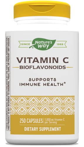 Nature's Way Vitamin C with Bioflavonoids, Immune Support*, 1000 mg per serving, 250 Capsules