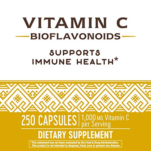 Nature's Way Vitamin C with Bioflavonoids, Immune Support*, 1000 mg per serving, 250 Capsules