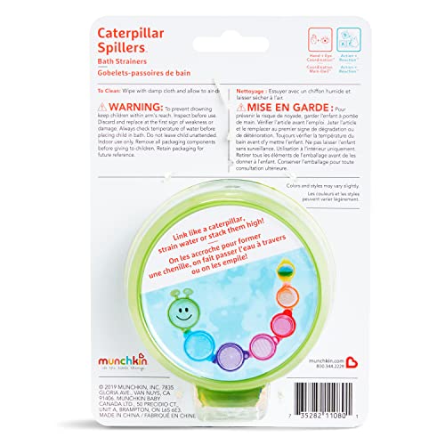 Munchkin® Caterpillar Spillers™ Stacking and Straining Cups Baby and Toddler Bath Toy