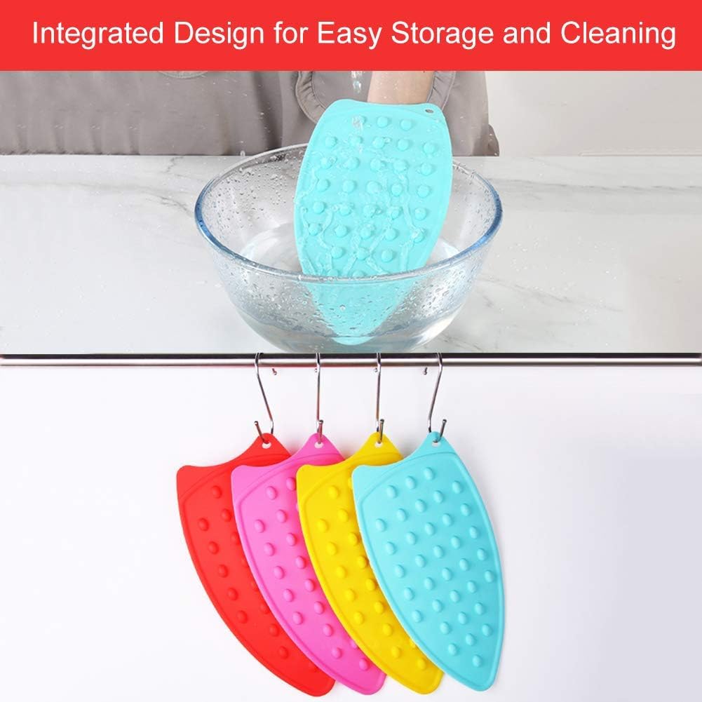 Silicone Anti Slip Iron Rest Pad, Iron Rest for Ironing Board Portable Ironing Stand for Travel and Mini Quilting Iron Use Hot Safety Ironing Rest Pad (yellow)
