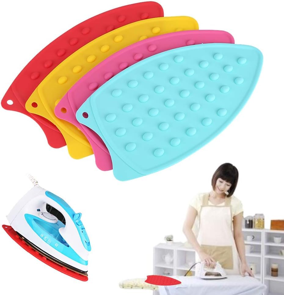 Silicone Anti Slip Iron Rest Pad, Iron Rest for Ironing Board Portable Ironing Stand for Travel and Mini Quilting Iron Use Hot Safety Ironing Rest Pad (yellow)