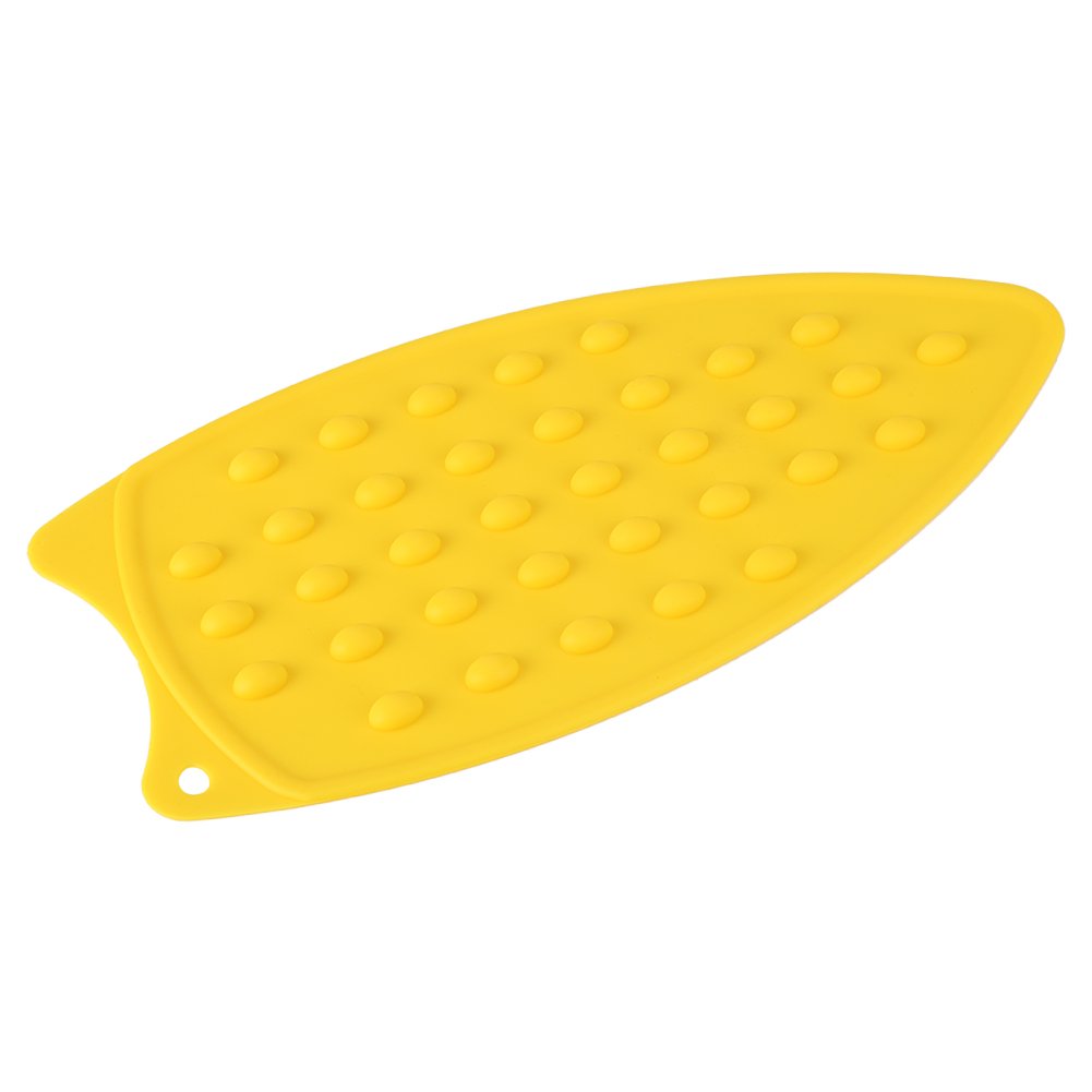 Silicone Anti Slip Iron Rest Pad, Iron Rest for Ironing Board Portable Ironing Stand for Travel and Mini Quilting Iron Use Hot Safety Ironing Rest Pad (yellow)