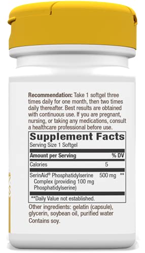 Nature’s Way Phosphatidylserine, For Brain Function*, 100 mg per Serving, 60 Softgels