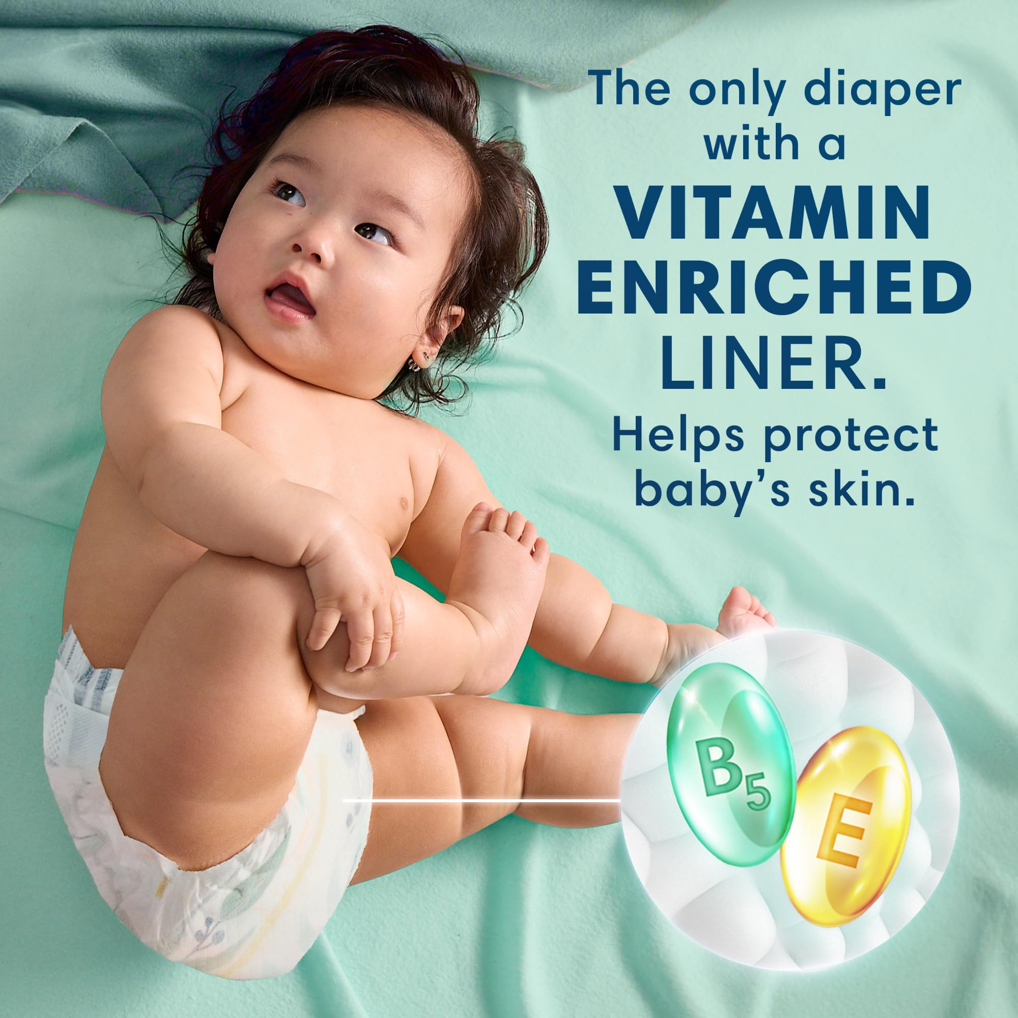 Diapers Size 1, 198 Count - Pampers Pure Protection Disposable Baby Diapers, Hypoallergenic and Unscented Protection (Packaging & Prints May Vary)
