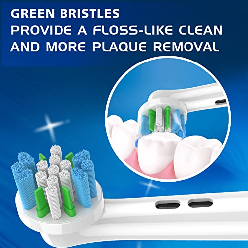 Replacement Toothbrush Heads Compatible with Braun Oral-B Electric Toothbrushes, 4PCS, Accessories for Vitality FlossAction, Fit Oral B Handles 3756 3757 3744 3765 3709 4729