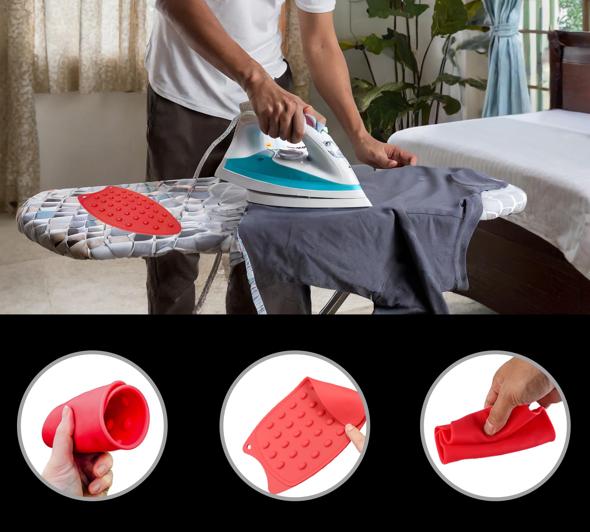 SAMZAREULO Multipurpose Silicone Iron Rest Pad for Ironing Board Hot Resistant Mat