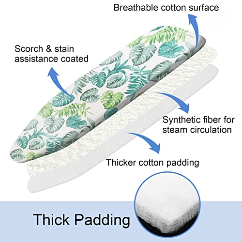 Ironing Board Cover and Pad 15x54 Inch, Iron Board Cover with Padding, Iron Board Cover Large Fits All Standard Sizes, Silicone Coating, Scorch Resistant, Extra Thick Covers with Elastic Edge