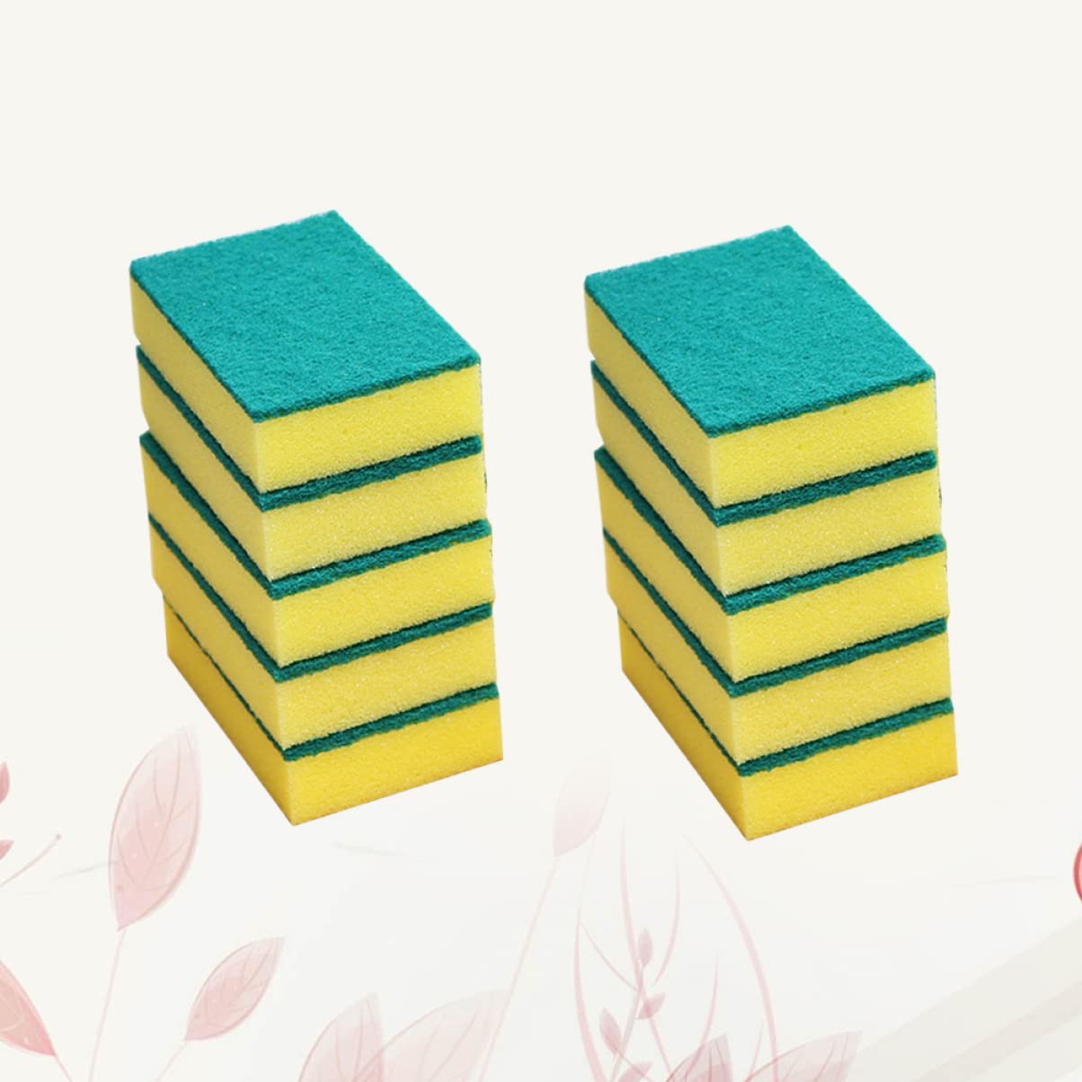 Cabilock Multifunctional Cleaning Sponges Set Scouring Pads for Kitchen Bathroom 10pcs/box