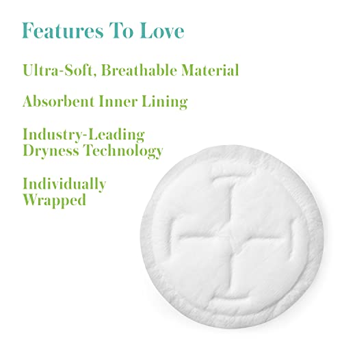 Evenflo Feeding Disposable Breast Pads for Nursing Women, Breathable and High Absorbency, White, 60 Count