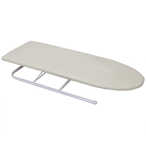 Sunbeam Home Basics Tabletop Convenient & Portable Ironing Board with Folding Legs and Iron Rest 12x32, Beige