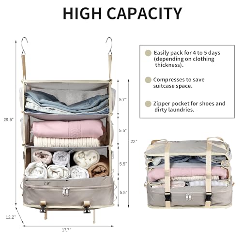 Bukere Hanging Travel Shelves Cube for Luggage Suitcase