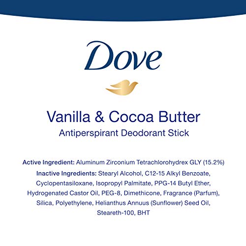 Dove Nourishing Secrets Antiperspirant Deodorant Stick for Women Vanilla Cocoa Butter for 48 Hour Underarm Sweat Protection And Soft And Comfortable Underarms,2.6 Ounce (Pack of 3)