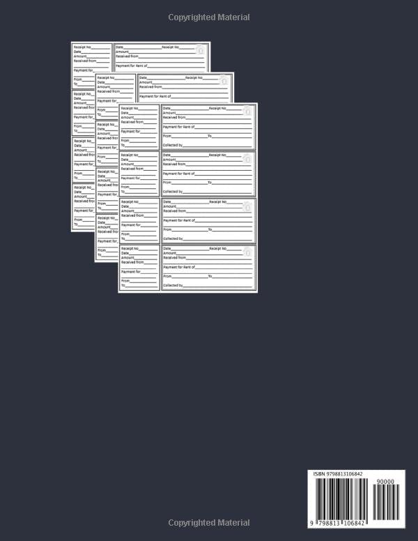 NatePatterson Rent Receipt Book: 300 House / Property Rental Receipt Book For Landlord and Real Estate Agent