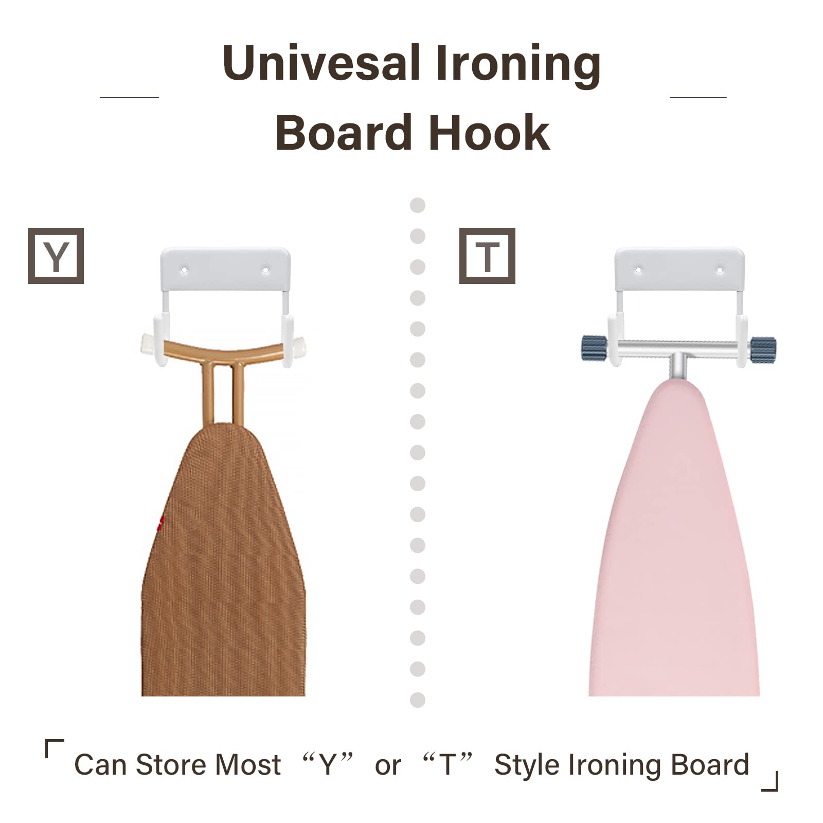 Alpinista Ironing Board Hanger Iron Board Wall Mount for Laundry Rooms, White