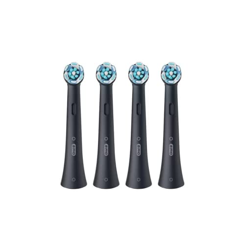 Oral-B iO Ultimate Clean Electric Toothbrush Head, Twisted & Angled Bristles for Deeper Plaque Removal, Pack of 4, Black