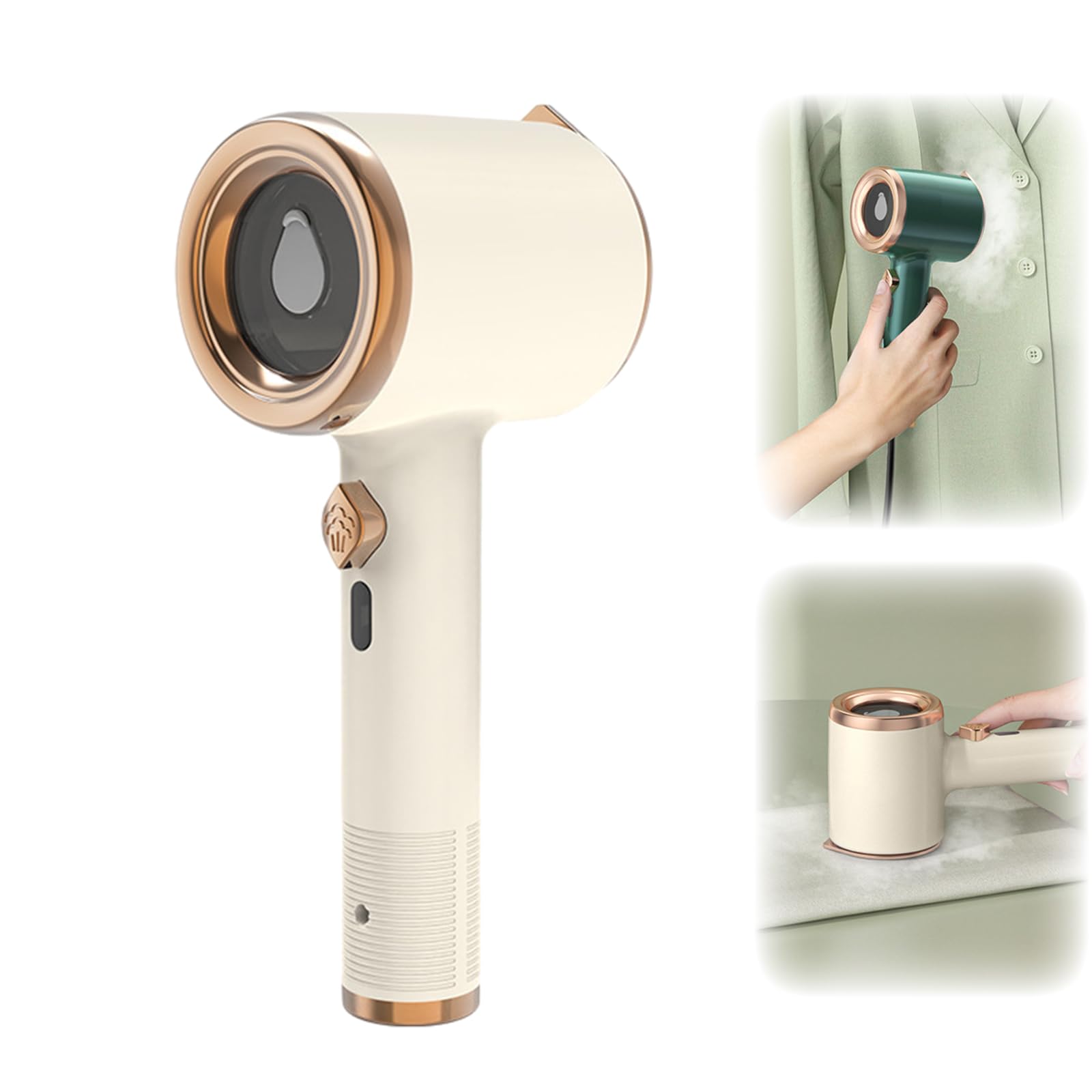 Portable Mini Ironing Machine, Travel Mini Steam Iron, Handheld Mini Ironing Machine for Clothes, Fast Preheating Steam Dry Ironing for Home and Travel (Beige)