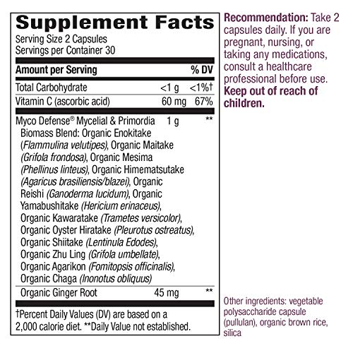 Nature's Way Myco Defense Premium Blend Mushroom Blend for Immune Support* Vegan 60 Capsules