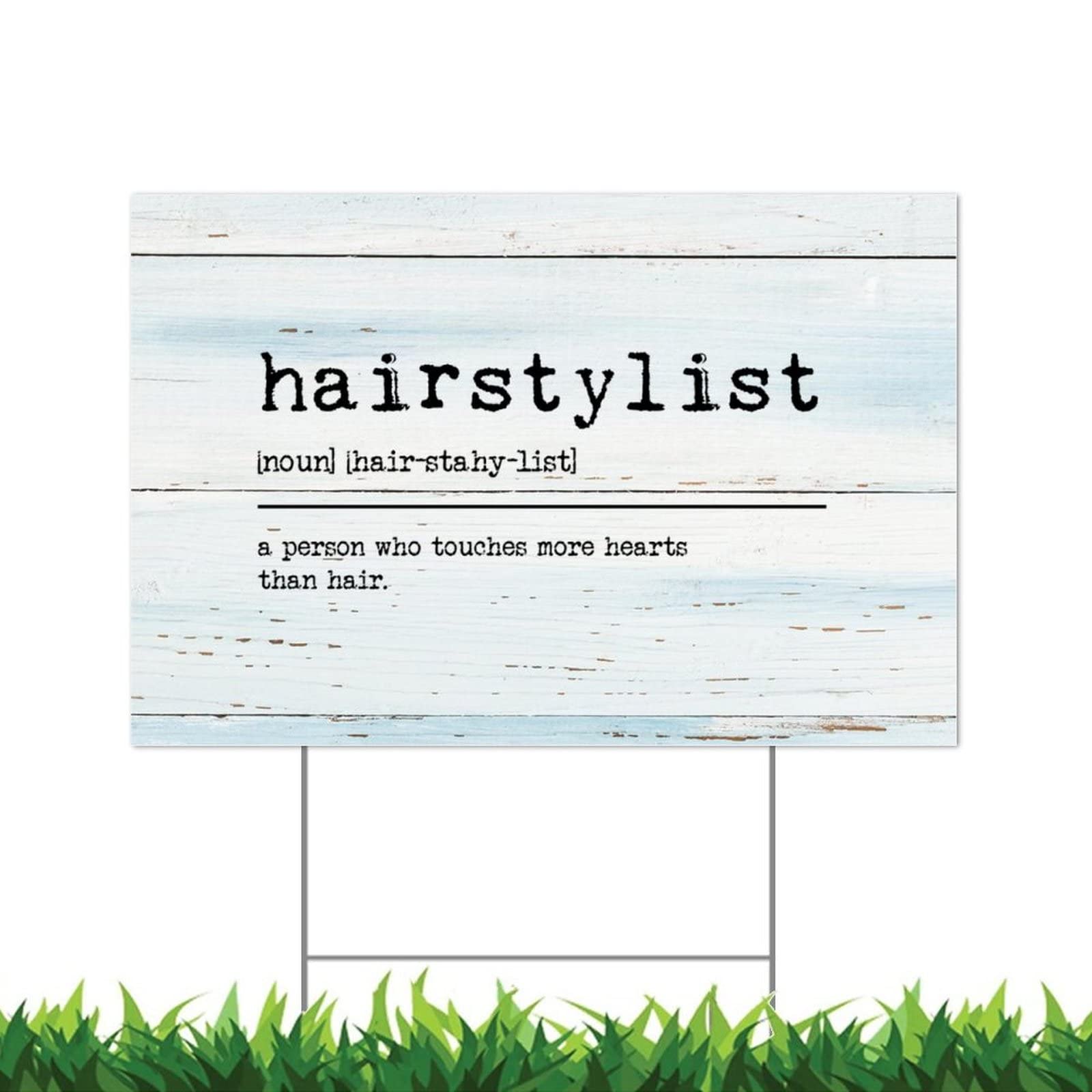 Signs Board Hairstylist Word Description Corrugated Sign House Warming Gift Inspirational Saying for Garage Sales Rent Open House Construction 12"x18"