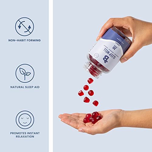 Bloom Nutrition Sleep Well | Soothing BlackBerry Melatonin Gummies for Better Rest | Fall Asleep Fast and Wake Up Refreshed | 60 Gummy Chewables