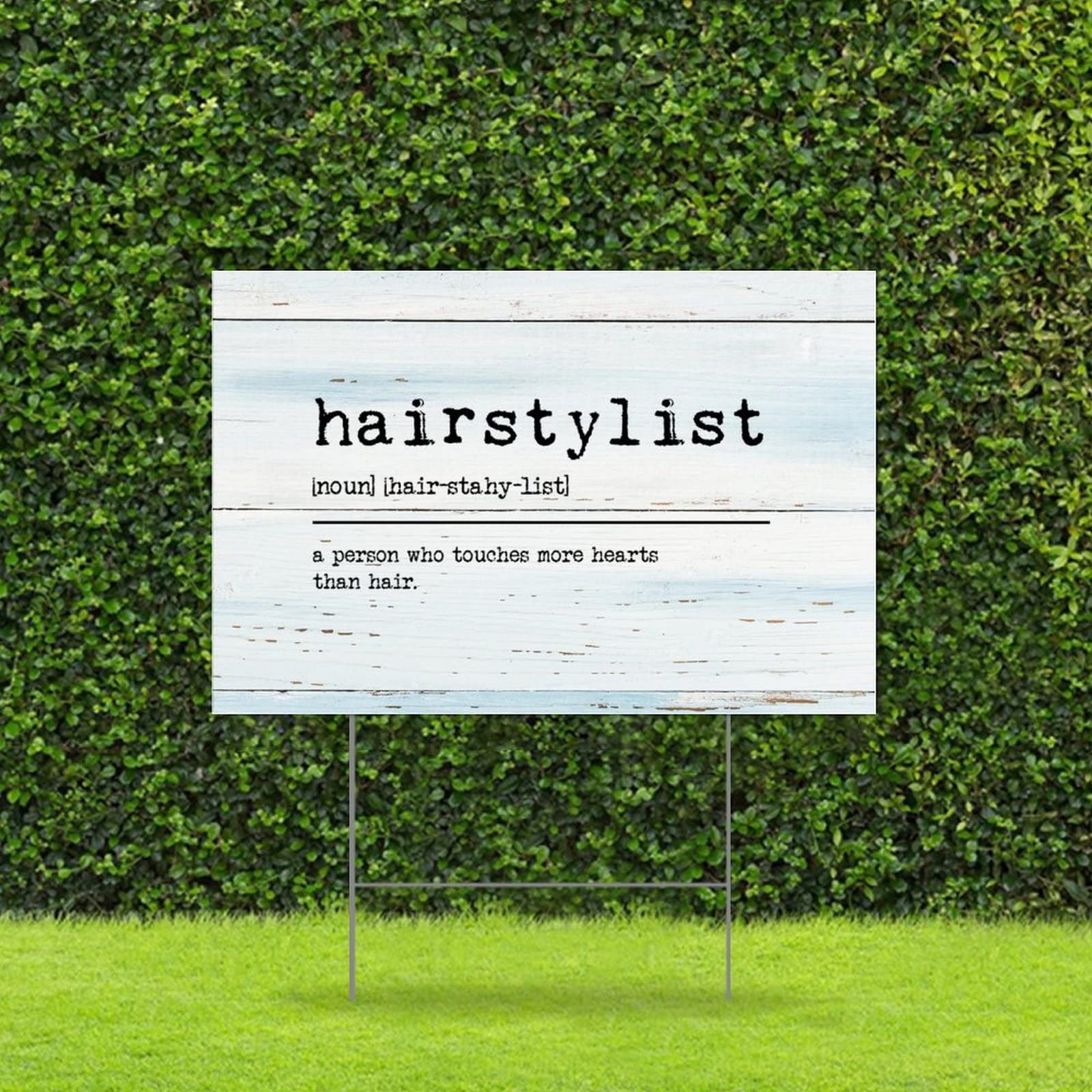 Signs Board Hairstylist Word Description Corrugated Sign House Warming Gift Inspirational Saying for Garage Sales Rent Open House Construction 12"x18"