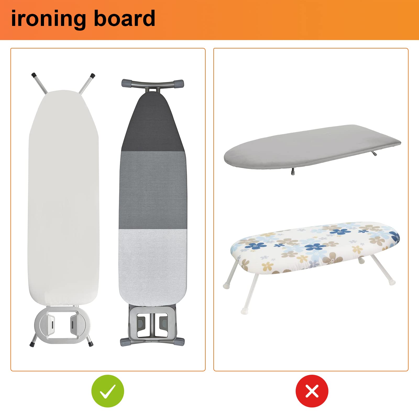 ORLESS Over The Door/Wall Mount Ironing Board Hanger, Laundry Room Iron and Ironing Caddy Board Storage Holder Cream