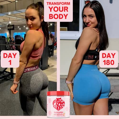 Peach Perfect Creatine for Women Booty Gain, Muscle Builder, Energy Boost, Pink Lemonade, Cognition Aid | Collagen, BCAA, lean muscle, Creatine Monohydrate Micronized Powder, Alt Creapure, 30 Servings