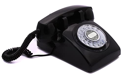 The Original 60s Cable from Opis, Germany: 1960s-1970s Phone/Rotary Phone/Retro Phone/Old School Phone/Rotary Dial Phone/Telefonos Retro/Vintage Corded Telephone (Black)