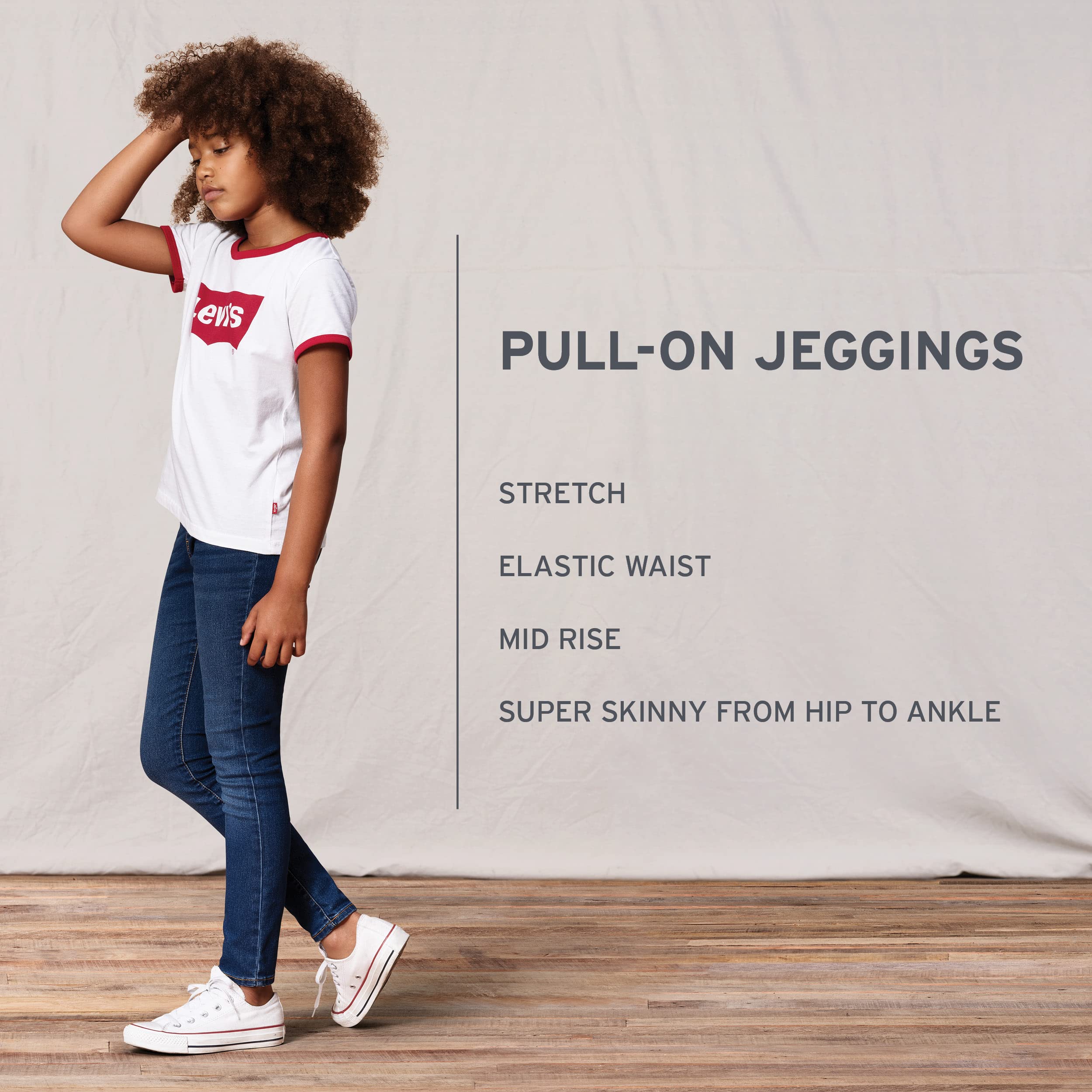 Levi's Girls' Big Skinny Fit Pull On Jeggings, Mandolin, 7