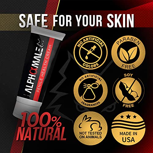 AlphaMale Penile Health Cream - Premium Penile Moisturizing Cream - Advanced Penile Moisturizer Lotion for Overall Penile Care for Men (4oz)