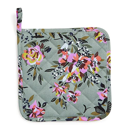Vera Bradley Women's Cotton Pot Holder & Oven Mitt Set, Rosy Outlook, One Size