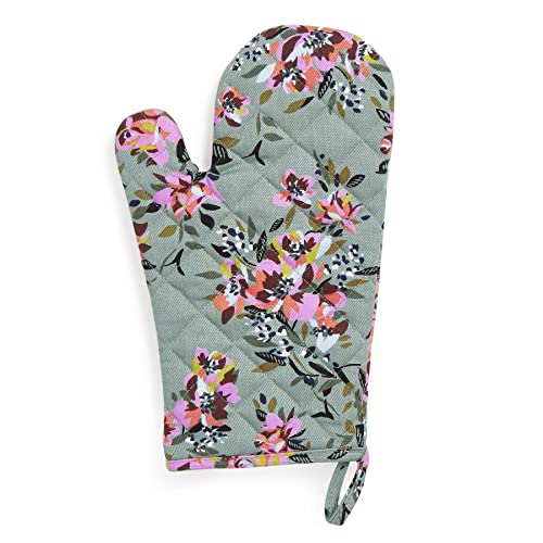 Vera Bradley Women's Cotton Pot Holder & Oven Mitt Set, Rosy Outlook, One Size