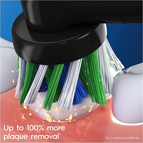 Oral-B CrossAction Toothbrush Head Black, CleanMaximiser Technology, 10 Counts, Mailbox Sized Pack, 7 g